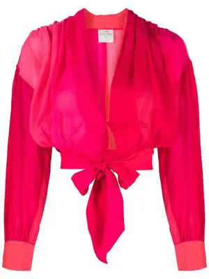 FORTE_FORTE Tie-fastening Silk Blouse