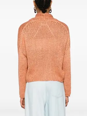 FORTE_FORTE Cropped Open-front Cardigan - Orange