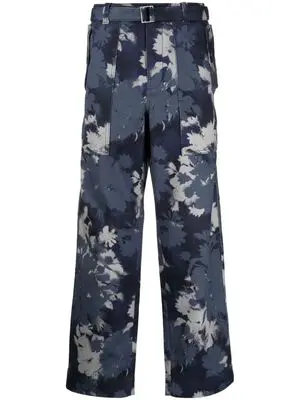 Maison Kitsuné Abstract-print Straight-leg Jeans