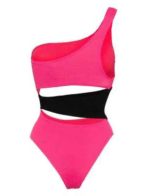 Bond Eye Splice Cut-out Smocked Swimsuit