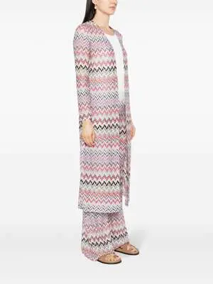 Missoni Open-front Chevron Long-length Cardigan - Pink