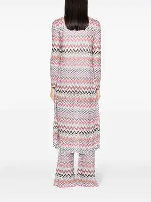 Missoni Open-front Chevron Long-length Cardigan - Pink
