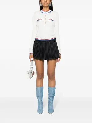 Gcds Striped-trim Ribbed Cardigan