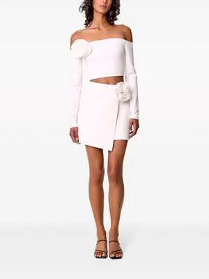 NICHOLAS Elaina Floral-rosette Off-shoulder Top