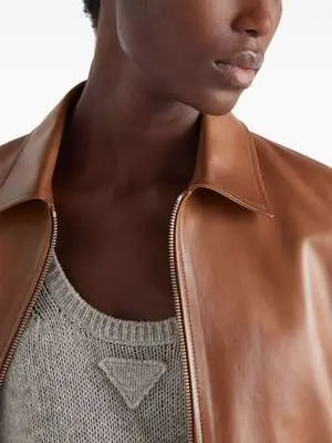 Prada Triangle-logo Nappa Leather Jacket