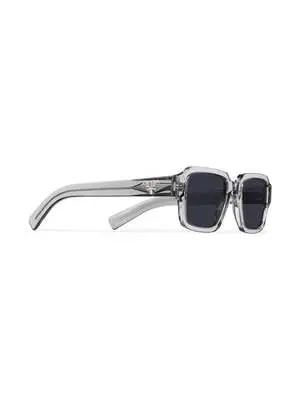 Prada Logo-detail Square-frame Sunglasses - Grey