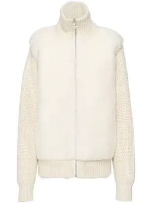Prada Alpaca Zip-up Cardigan