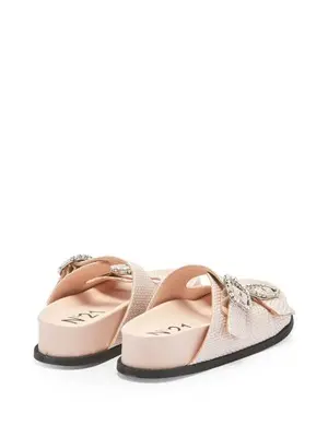 N°21 Crystal-embellished Woven Slides