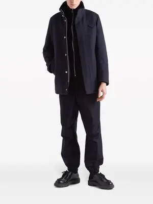 Prada Shearling Jacket With Triangle Logo