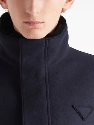 Prada Shearling Jacket With Triangle Logo