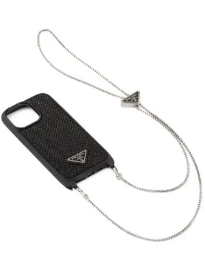 Prada Crystal-embellished Iphone 14 Pro Case - Black
