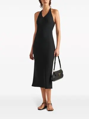 Prada Halterneck Sablé Midi Dress