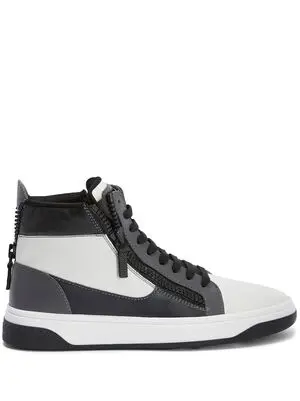 GIUSEPPE ZANOTTI Leather High-top Sneakers - Black