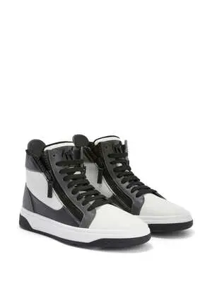 GIUSEPPE ZANOTTI Leather High-top Sneakers - Black