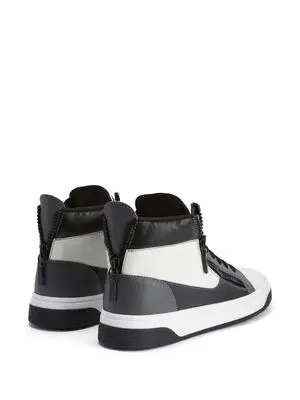GIUSEPPE ZANOTTI Leather High-top Sneakers - Black