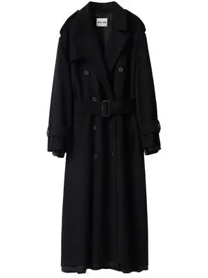 Miu Miu Double-breasted Velour Trench Coat