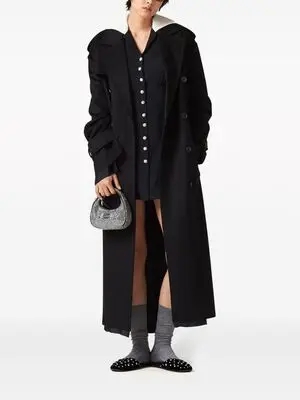 Miu Miu Double-breasted Velour Trench Coat