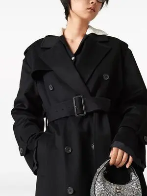 Miu Miu Double-breasted Velour Trench Coat