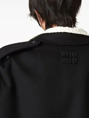 Miu Miu Double-breasted Velour Trench Coat