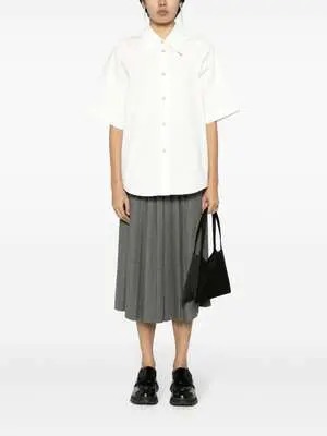 LOW CLASSIC Pointed-collar Cotton Shirt - White