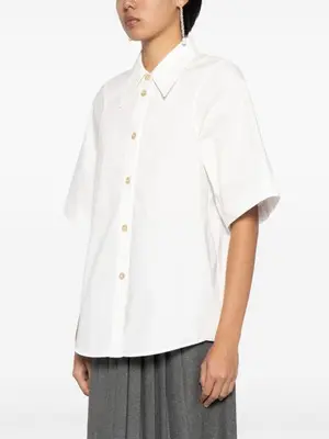 LOW CLASSIC Pointed-collar Cotton Shirt - White