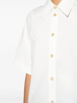 LOW CLASSIC Pointed-collar Cotton Shirt - White
