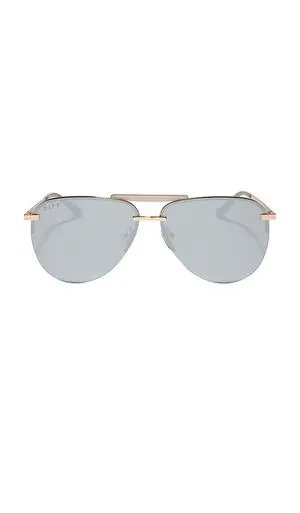 DIFF EYEWEAR Tahoe Sunglasses - Gold & Silver Chrome Mirror