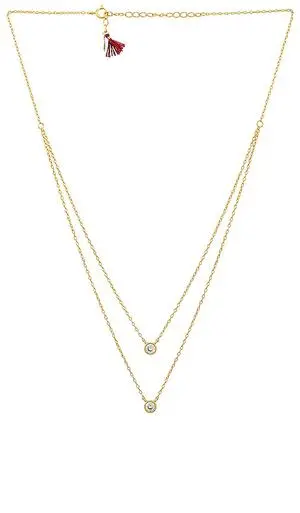 Shashi Solitaire Layered Necklace In Metallic
