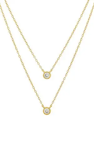 Shashi Solitaire Layered Necklace In Metallic