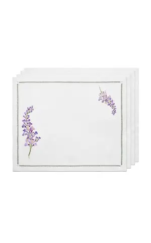 Tiffany & Co. Set-of-four Wisteria Embroidered-linen Placemats - Multi