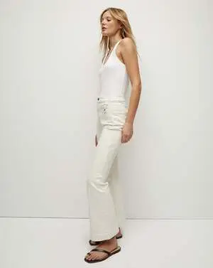Veronica Beard Carson Patch-pocket Kick-flare Jean