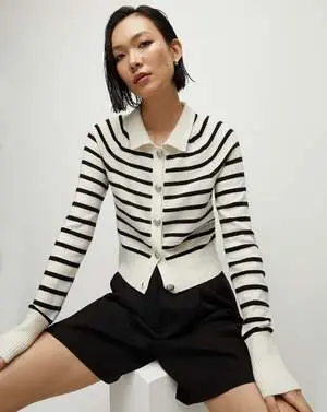 Veronica Beard Cheshire Cashmere Cardigan Off-white