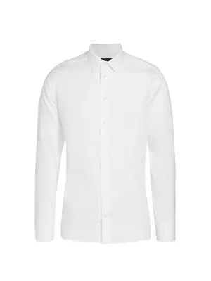 Emporio Armani Cotton Button-front Shirt Solid White