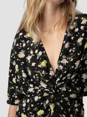 Zadig&Voltaire Rozom Soft Crinkle Roses Minidress