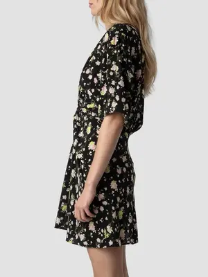 Zadig&Voltaire Rozom Soft Crinkle Roses Minidress