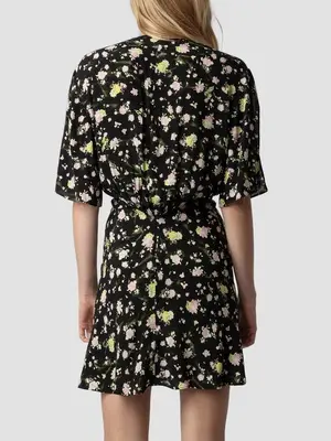 Zadig&Voltaire Rozom Soft Crinkle Roses Minidress