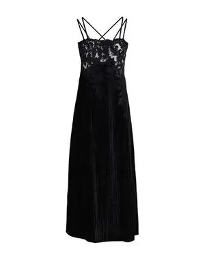 Topshop Velvet Lace Trim Maxi Dress - Black
