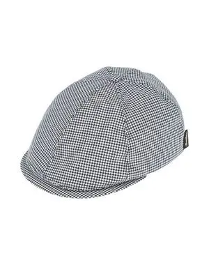 Borsalino Houndstooth Flat Cap - Black