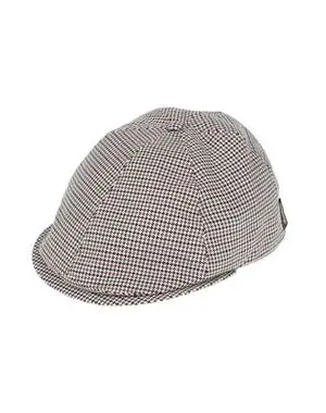 Borsalino BORSALINO Houndstooth Flat Cap Dark Brown