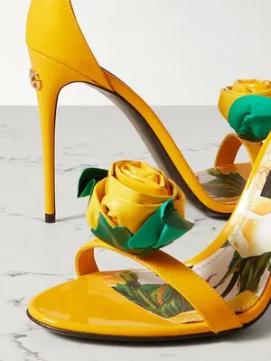 Dolce & Gabbana Embellished Patent-leather Sandals