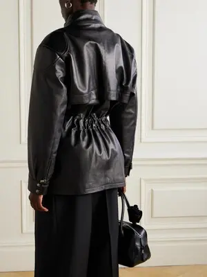 Magda Butrym Belted Leather Jacket - Black
