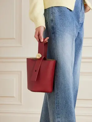 Loewe Pebble Leather Tote - Red