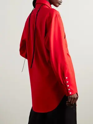 MAISON MARGIELA Tie-detailed Wool-twill Shirt