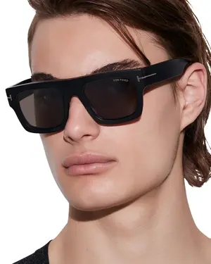TOM FORD Fausto Square Sunglasses - Black/gray