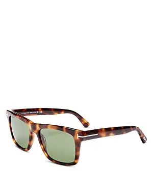 TOM FORD Tom Ford Square Frame Sunglasses Havana/green Solid