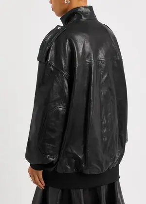 Khaite Farris Leather Bomber Jacket