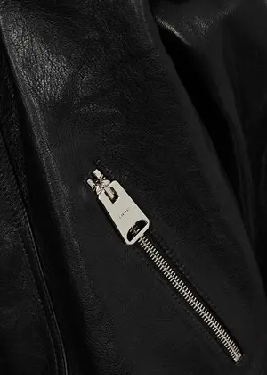 Khaite Farris Leather Bomber Jacket