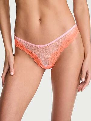 Victoria's Secret Tease Lace High-leg Thong Panty - Pink