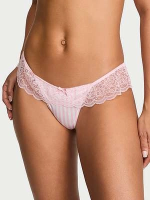 Victoria's Secret Tease Mesh & Lace String Thong Panty - Print