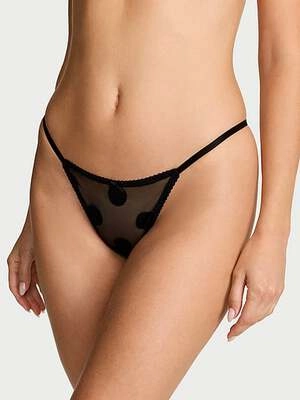 Victoria's Secret Tease Fresh Squeezed Ruffled Mesh String Thong Panty Print